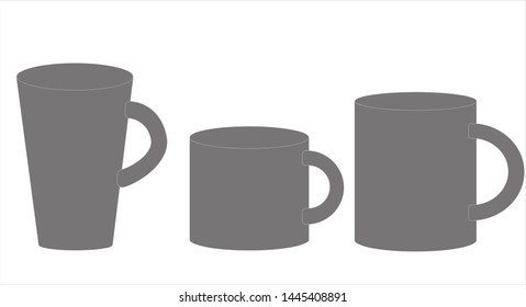 Silhouettes Three Cups Vector Stock Vector (Royalty Free) 1445408891 ...