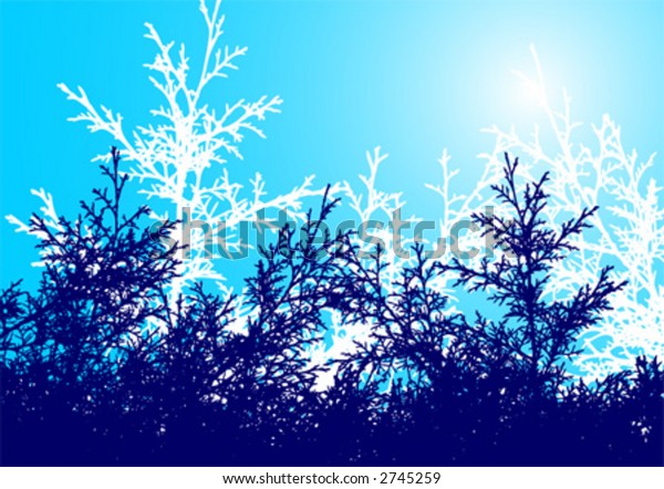 Silhouettes Trees Colorful Background Colors Can Stock Vector (Royalty ...