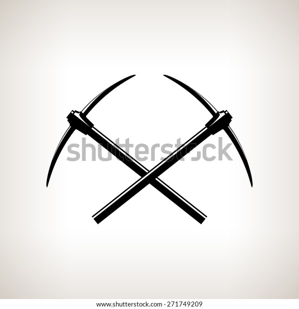 Silhouettes Two Crossed Pickaxes On Light Stock Vector (Royalty Free ...