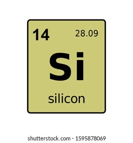 Si Silicon Metalloid Chemical Element Vector Stock Vector (Royalty Free ...