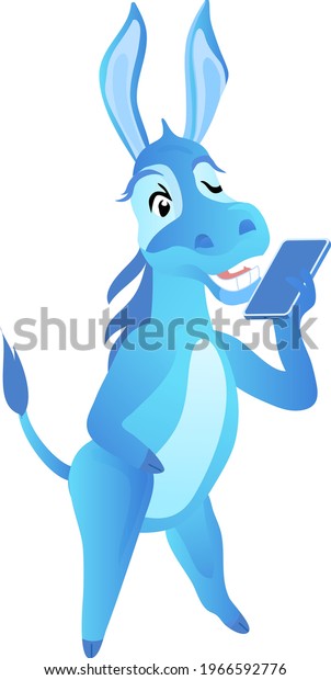 Silly Cartoon Donkey Talking On Phone Stock Vector (Royalty Free ...