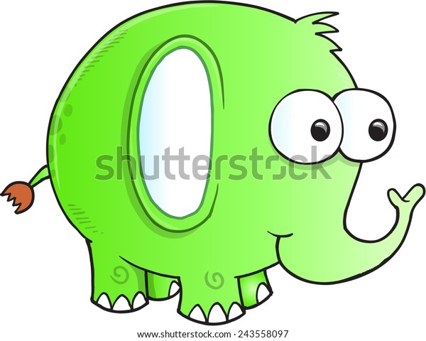 Silly Goofy Elephant Vector Illustration Art Stock Vector (Royalty Free ...