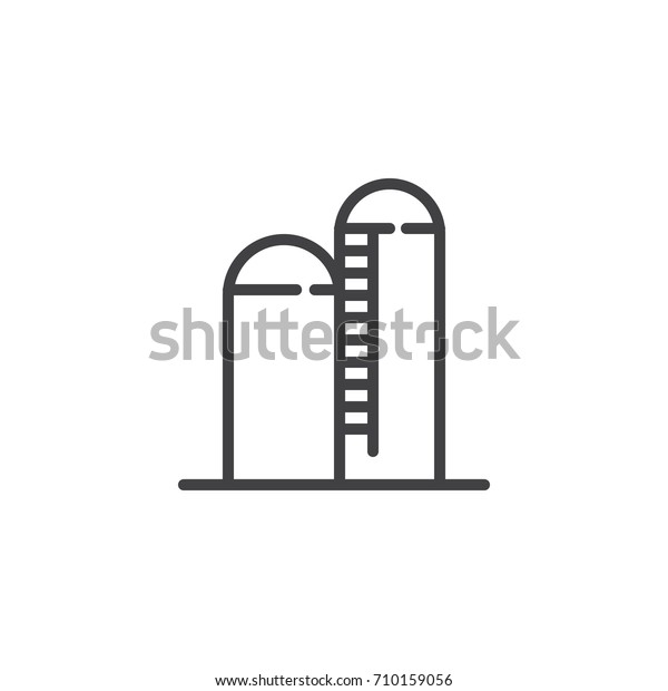 Silo Line Icon Outline Vector Sign Stock Vector (Royalty Free) 710159056