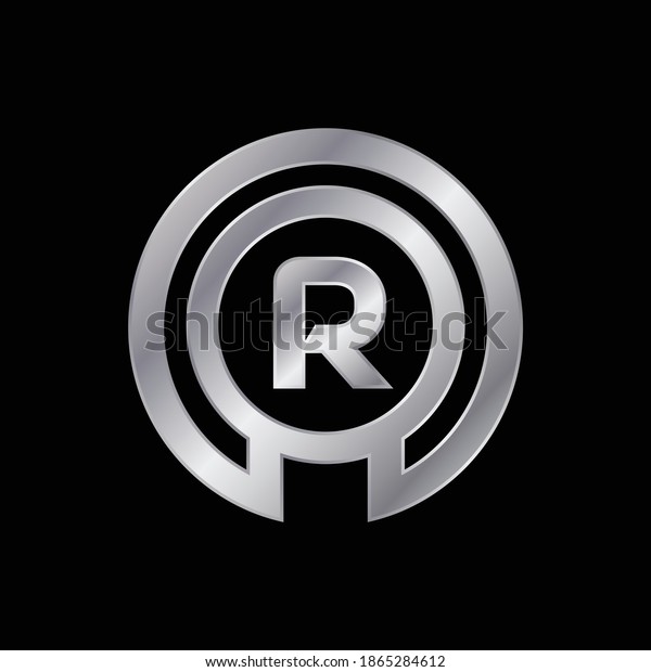 Silver Abstract Letter R Logo Design Stock Vector (Royalty Free) 1865284612