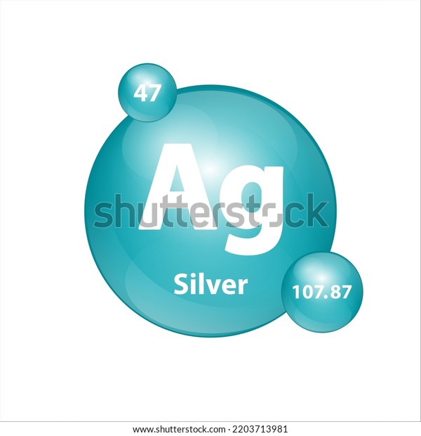 Silver Argentum Ag Icon Structure Chemical Stock Vector (Royalty Free ...