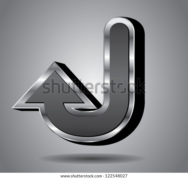 Silver Arrow Icon Symbol Alphabet Capital Stock Vector (Royalty Free ...