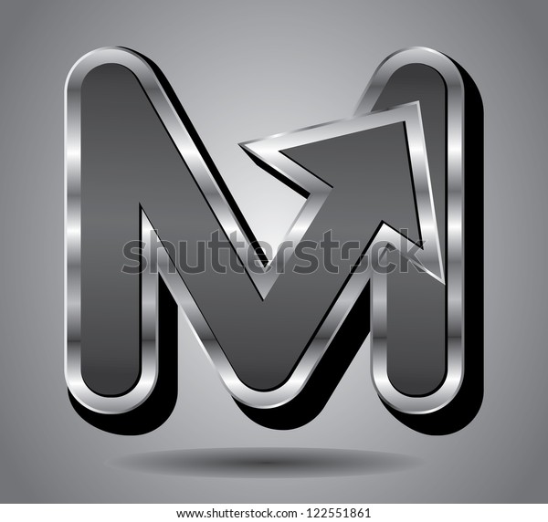 Silver Arrow Symbol Icon Capital Letter Stock Vector (Royalty Free ...