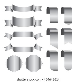 Silver Banner Ribbon Vector Set Isolated Stock Vector (Royalty Free ...