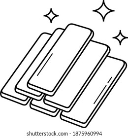 Silver Bars Vector Outline Illustration Stock Vector (Royalty Free ...