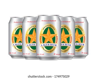 Silver Beer Can Label Use Beer Stock Vector (Royalty Free) 174975029 ...