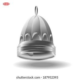 Silver Bell Isolated On White Background Stock Vector (Royalty Free ...