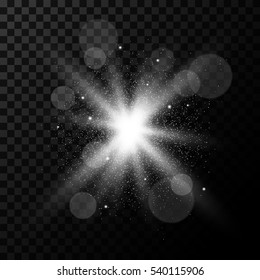 Silver Burst Light Effect On Transparent Stock Vector (Royalty Free ...