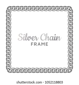 Silver Chain Square Border Frame Rectangle Stock Vector (Royalty Free ...