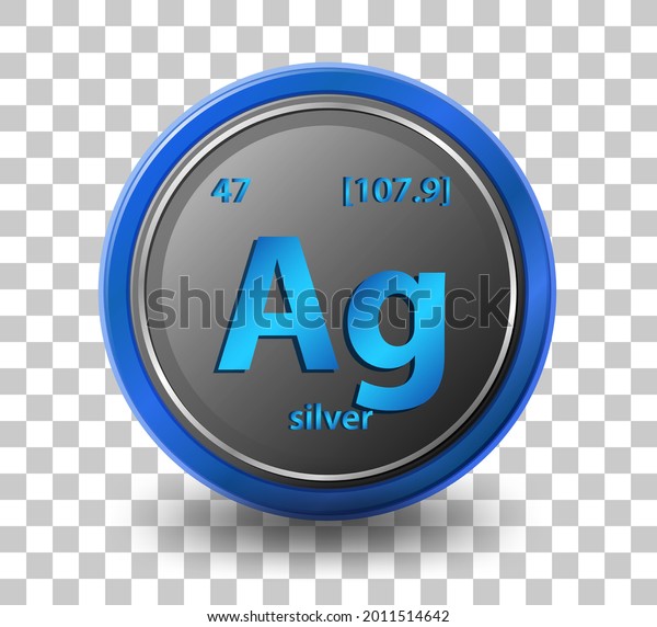 Silver Chemical Element Chemical Symbol Atomic Stock Vector (Royalty ...