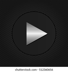 Silver Color Play Button Icon Vector Stock Vector (Royalty Free ...