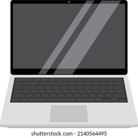 Silver Colored Laptop Pc Blank Screen Stock Vector (Royalty Free ...