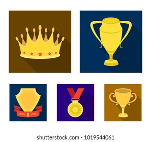 Icon Set Golden Symbols Awarding Victory Stock Vector (Royalty Free ...