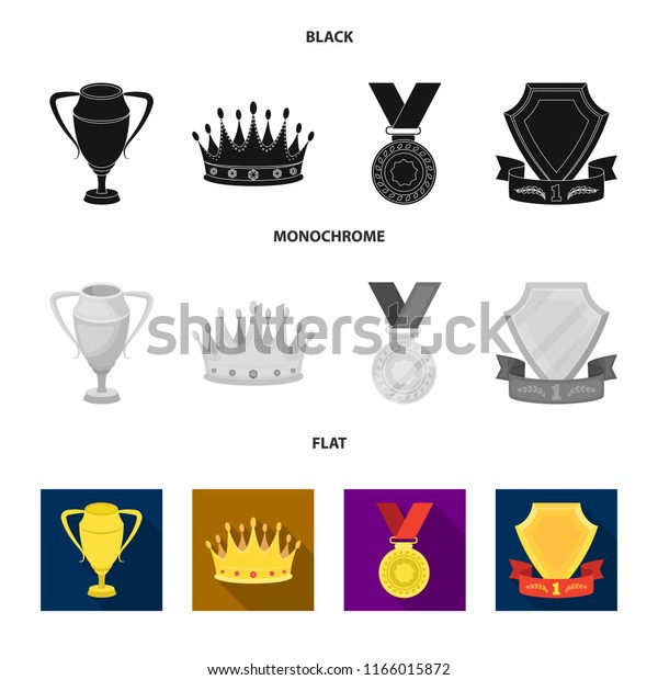 Silver Cup Gold Crown Diamonds Medal Stock Vector (Royalty Free ...