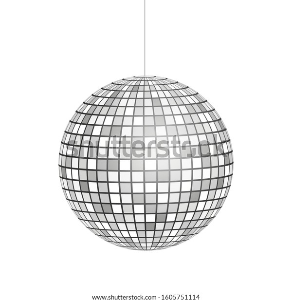 Silver Disco Ball Icon Isolated On Stock Vector (Royalty Free ...