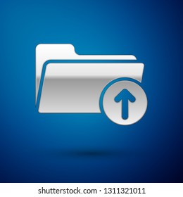 Silver Download Arrow Folder Icon Isolated Stock Vector (Royalty Free ...