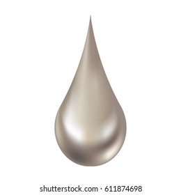 Silver Droplet Vector On White Background Stock Vector (Royalty Free ...