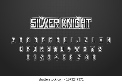 Silver Emblem Text Style Lettering Team Stock Vector (Royalty Free ...