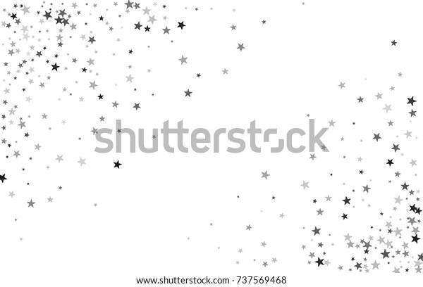 Silver Falling Confetti Stars Luxury Festive Stock Vector Royalty Free