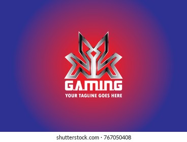 Silver Gaming Logo Stock Vector (Royalty Free) 767050408