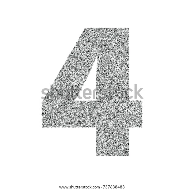 Silver Glitter Alphabet Number 4 Ideal Stock Vector (Royalty Free ... Silver Glitter Alphabet Number 4 Ideal Stock Vector (Royalty Free ...