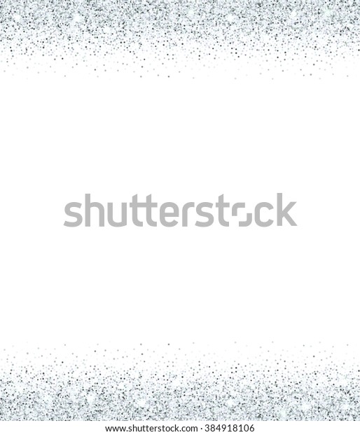 Silver Glitter Borders Sparkles On White Stock Vector (Royalty Free ...