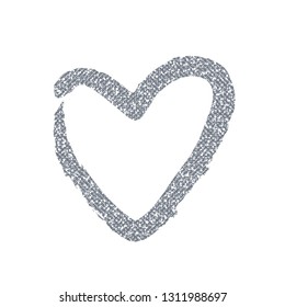 Silver Glitter Heart Pattern Vector Shape Stock Vector (Royalty Free ...