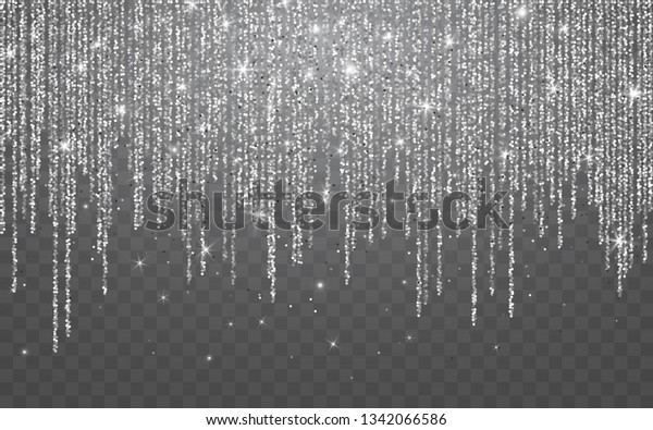 Silver Glitter Sparkle On Transparent Background Stock Vector (Royalty ...