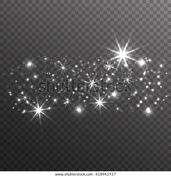 Silver Glitter Sparkles On Transparent Background Stock Vector (Royalty ...