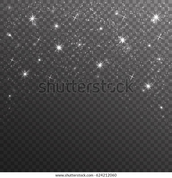 Silver Glitter Sparkles On Transparent Background Stock Vector (Royalty ...