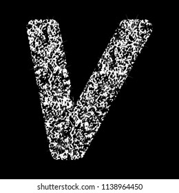 Silver Glittering Letter V Vector Shining Stock Vector (Royalty Free ...