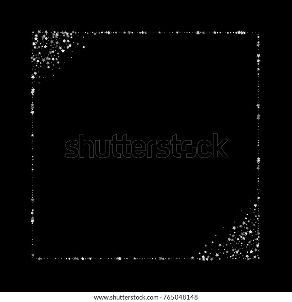 Silver Glittering Stars Border On Black Stock Vector (Royalty Free ...