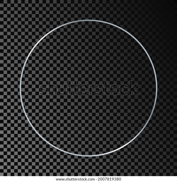 Silver Glowing Circle Frame Isolated On Stock Vector (Royalty Free ...