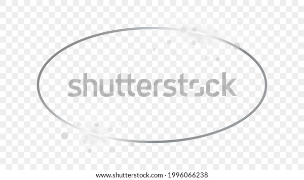 Silver Glowing Oval Shape Frame Sparkles Stock Vector (Royalty Free ...