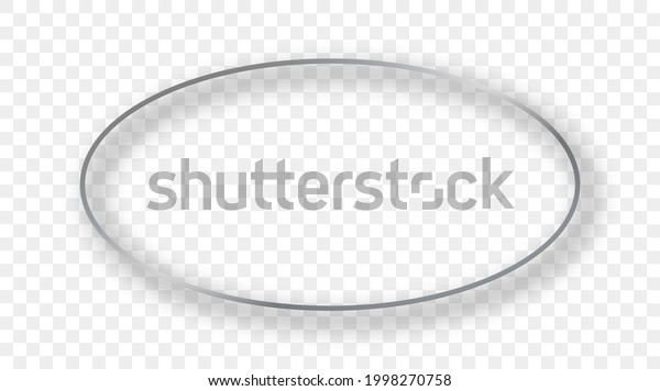 Silver Glowing Oval Shape Frame Shadow Stock Vector (Royalty Free ...