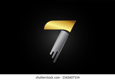 Silver Gold Creative Number 7 Logo Stock Vector (Royalty Free ...