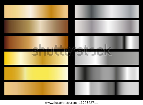 Silver Gold Foil Texture Gradation Background Stock Vector (Royalty ...