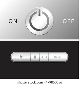 Modern Glass Buttons Shut Down Rectangular Stock Vector (Royalty Free ...