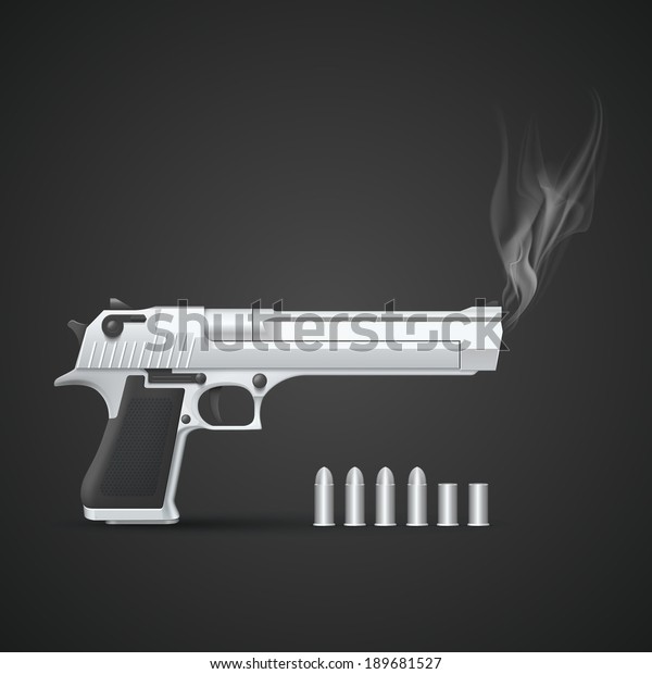 Silver Gun Smoke Vector Illustration Stock Vector (Royalty Free) 189681527