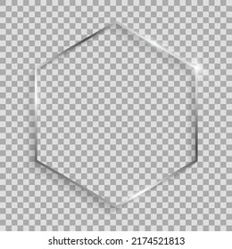 Silver Hexagon Frame Shadows Highlights Isolated Stock Vector (Royalty ...