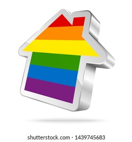 Silver House Icon Rainbow Flag Gay Stock Vector (Royalty Free ...