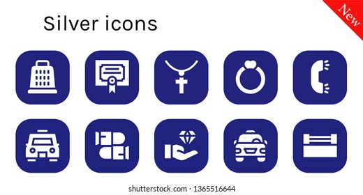 Silver Icon Set 10 Filled Silver Stock Vector (Royalty Free) 1365516644 ...