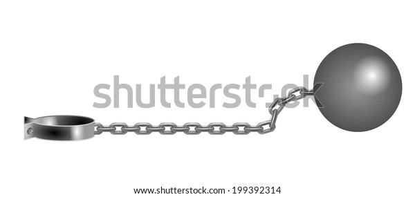 Silver Iron Jail Chain Heavy Shackle Stock Vector (Royalty Free) 199392314