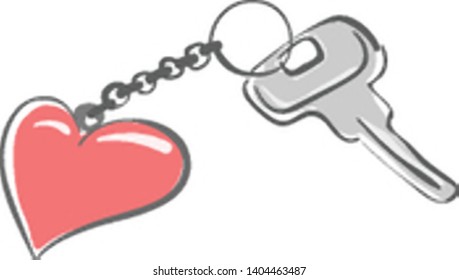 81 Heart Keychain Drawing Stock Vectors, Images & Vector Art | Shutterstock