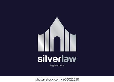 Silver Law Building Logo Template Design Stock Vector (Royalty Free ...