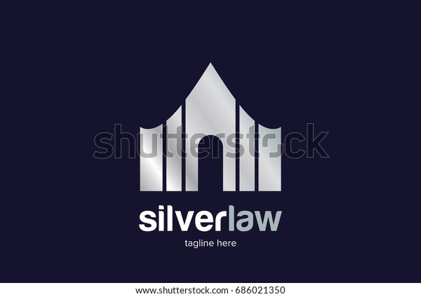 Silver Law Building Logo Template Design Stock Vector (Royalty Free ...